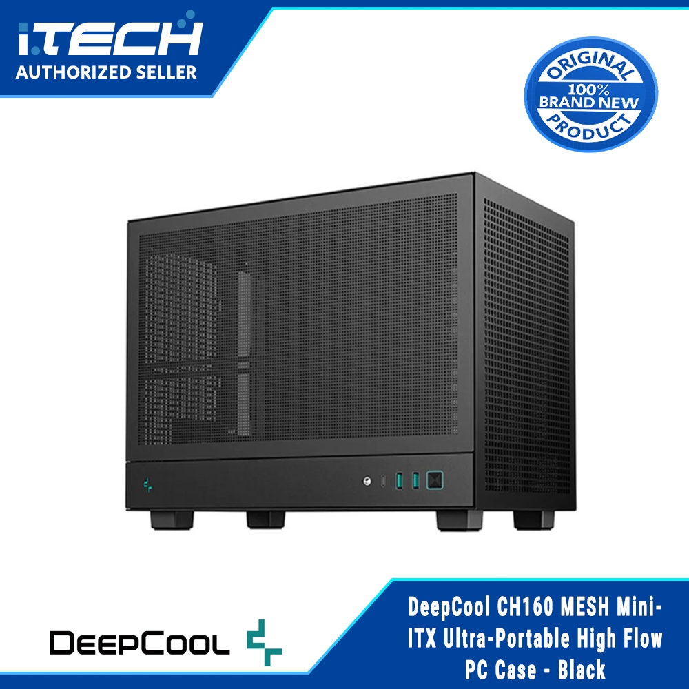 DeepCool CH160 MESH Mini-ITX Ultra-Portable High Flow PC Case - Black ...