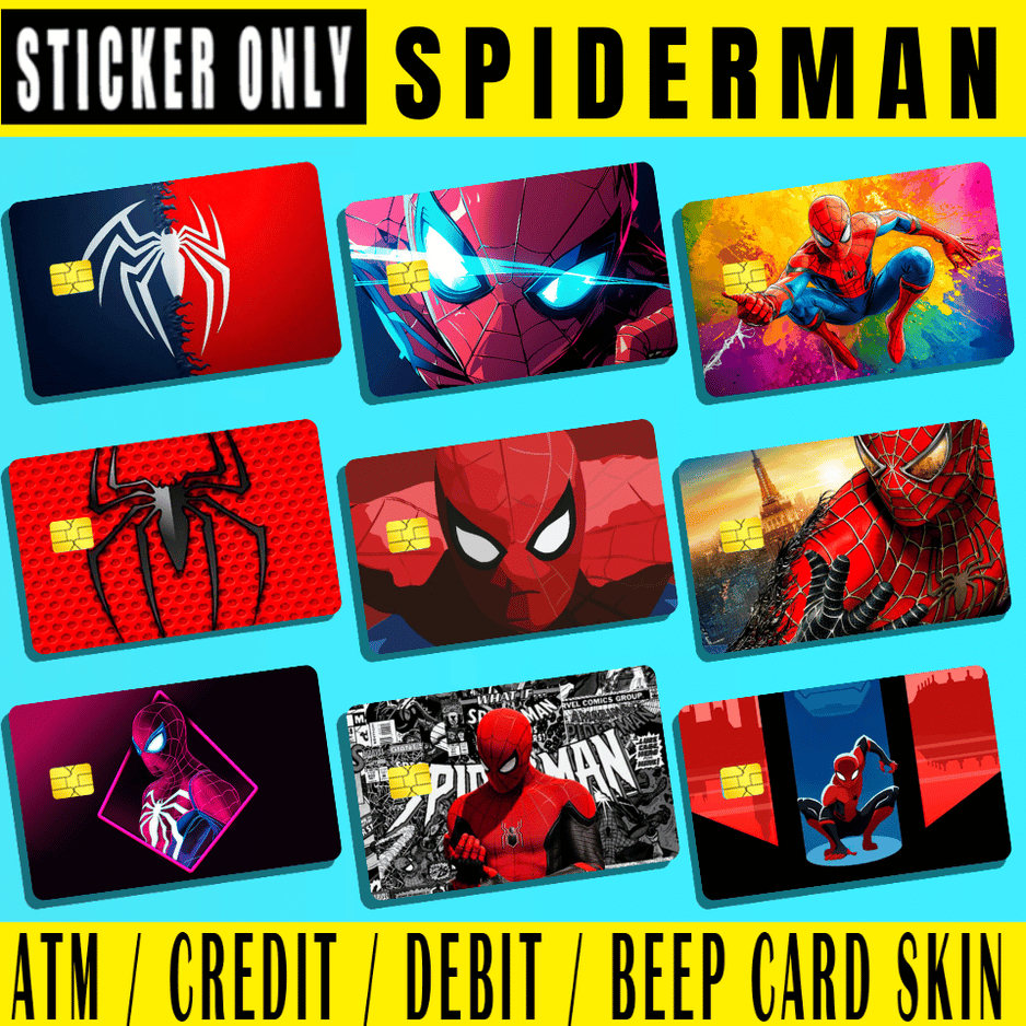 SPIDERMAN - (SKIN CARD STICKER) ATM/CREDIT/DEBIT/BEEP (SKIN CARD ...
