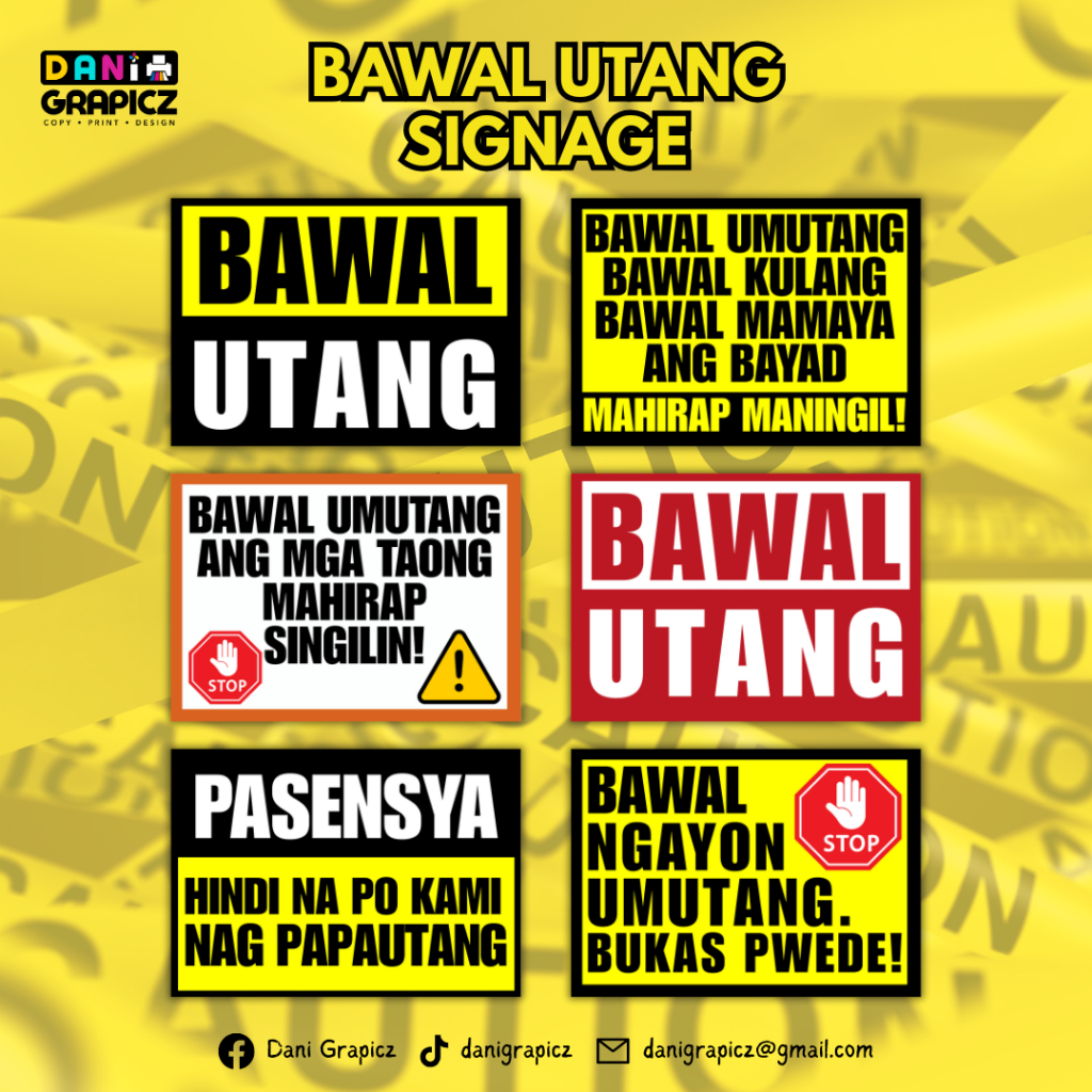 Bawal Utang No Credit Laminated Signage Label A4 / A5 Size | Shopee ...