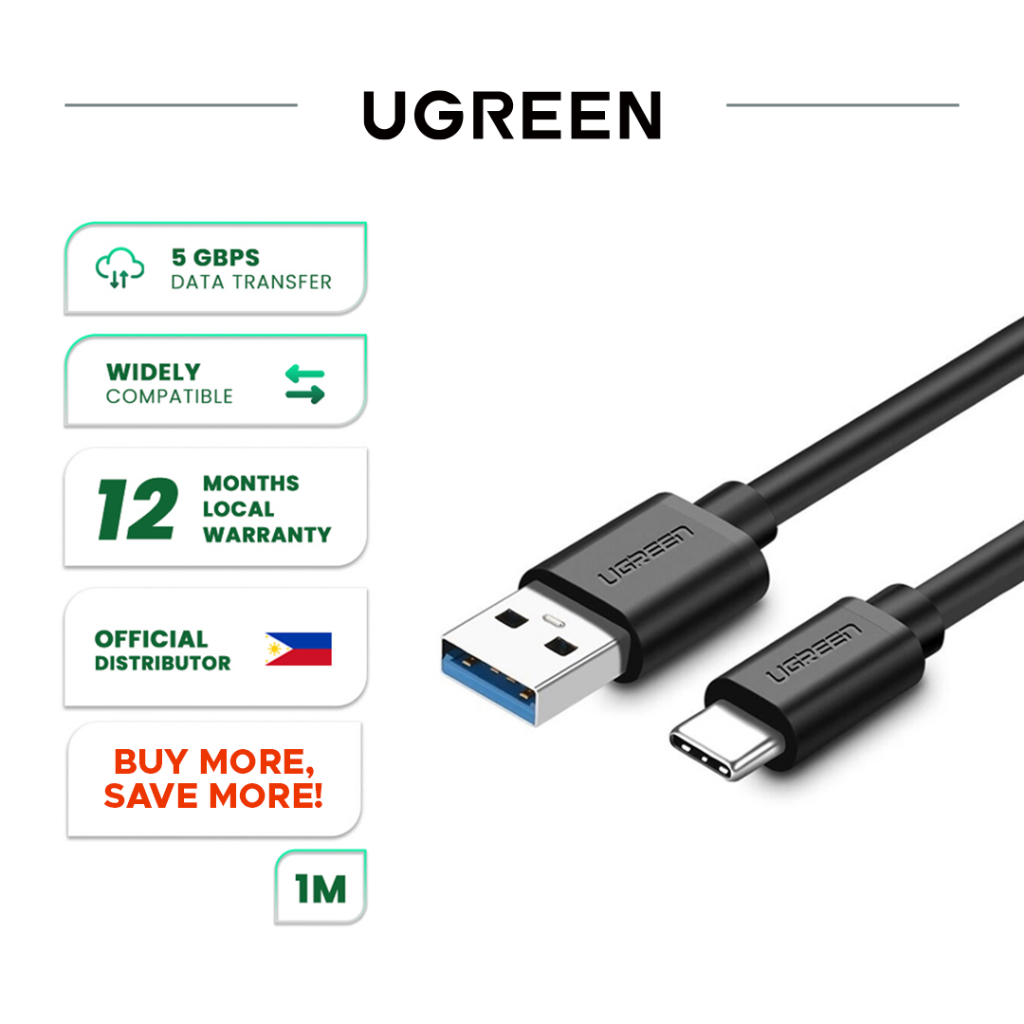 UGREEN USB to USB-C Charging and Data Cable Black 3.0 - PH | Shopee ...