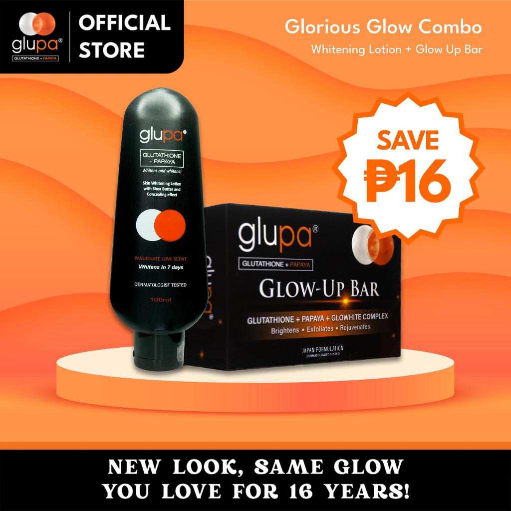 GLUPA Glow Up Bar 135g + Glupa Skin Whitening Lotion | Shopee Philippines
