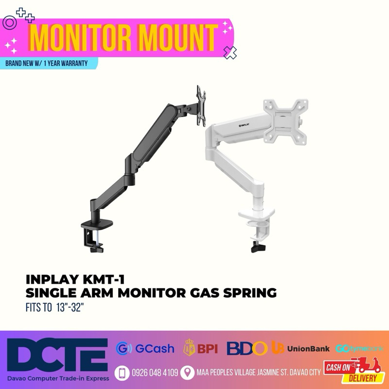 Inplay KMT-1 Single Arm Monitor Gas Spring Black | Shopee Philippines