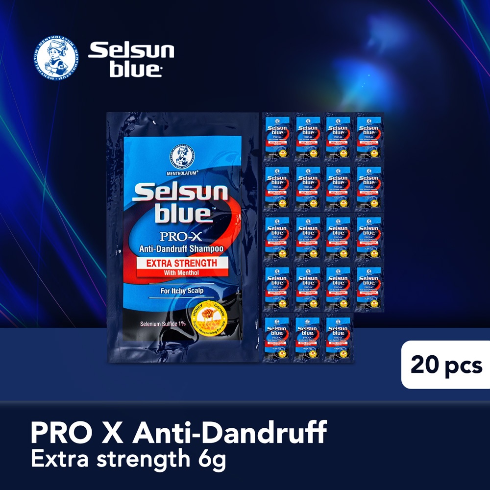 Selsun Blue Pro X Anti-Dandruff Shampoo 6g sachet (Bundle of 20 ...