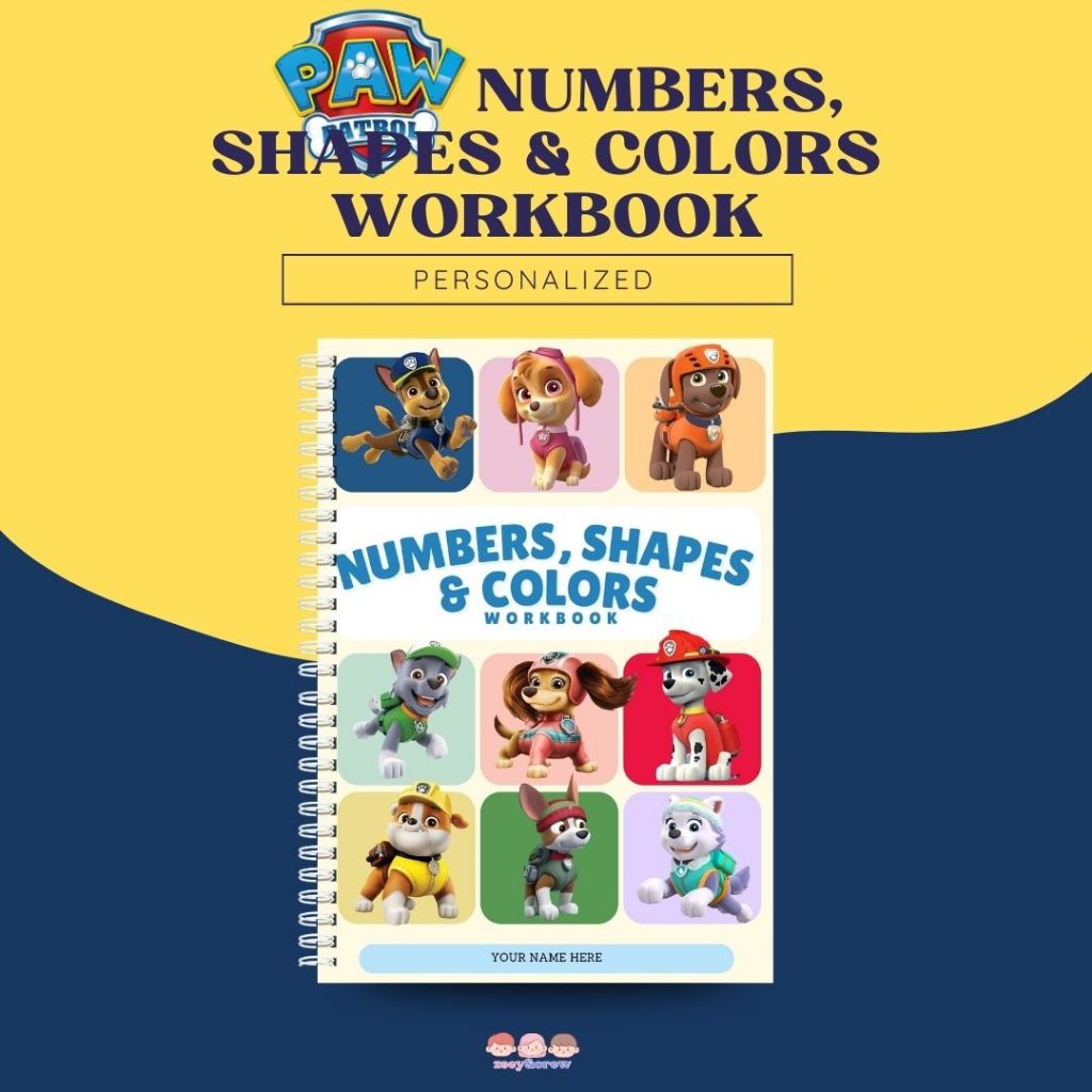 zoey&crew Paw Patrol Numbers, Shapes and Colors Workbook, Activity Book ...