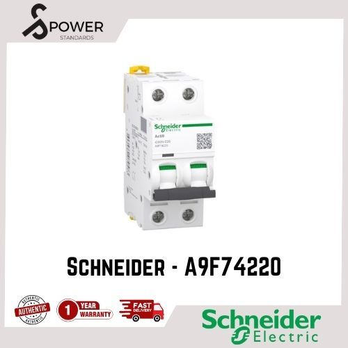 Schneider electric iC60N - miniature circuit breaker - 2P - 20A - C curve A9F74220 | Shopee ...