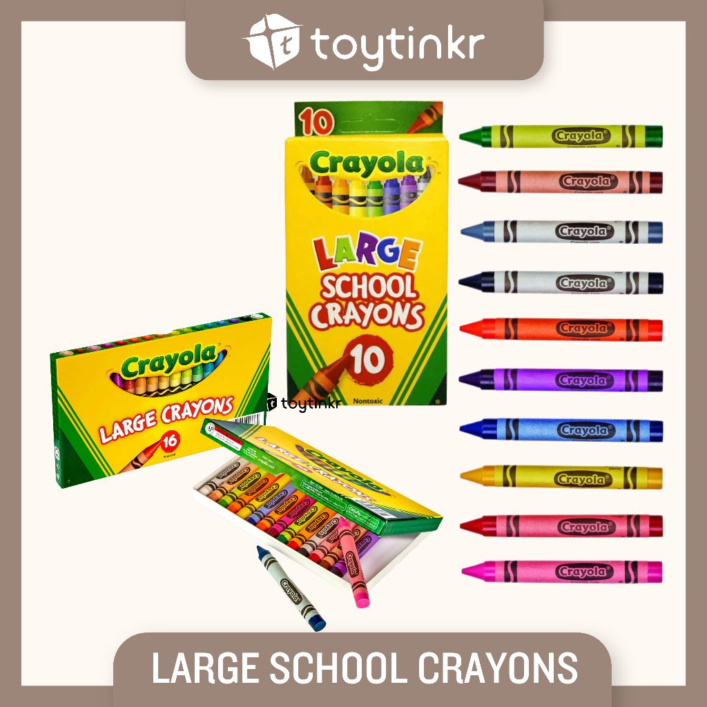 Crayola Large School Crayons 10 and 16 by Toytinkr | Shopee Philippines