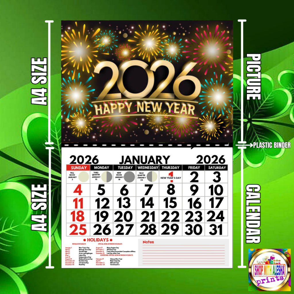 Bulk Order 100pcs 2026 Calendar laminated, personalized calendar, wall ...