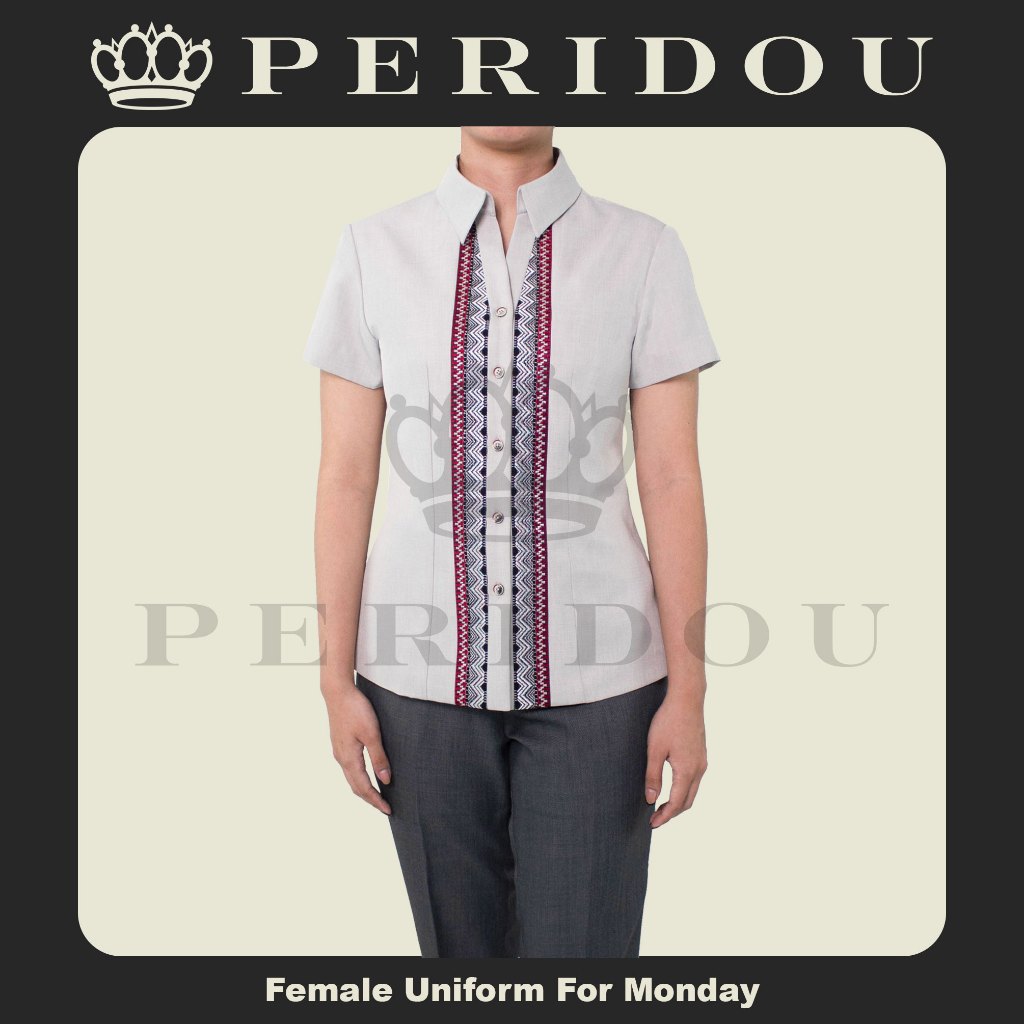 PERIDOU PRE-ORDER FEMALE UNIFORM DESIGN MONDAY-THURSDAY BLOUSE AND ...