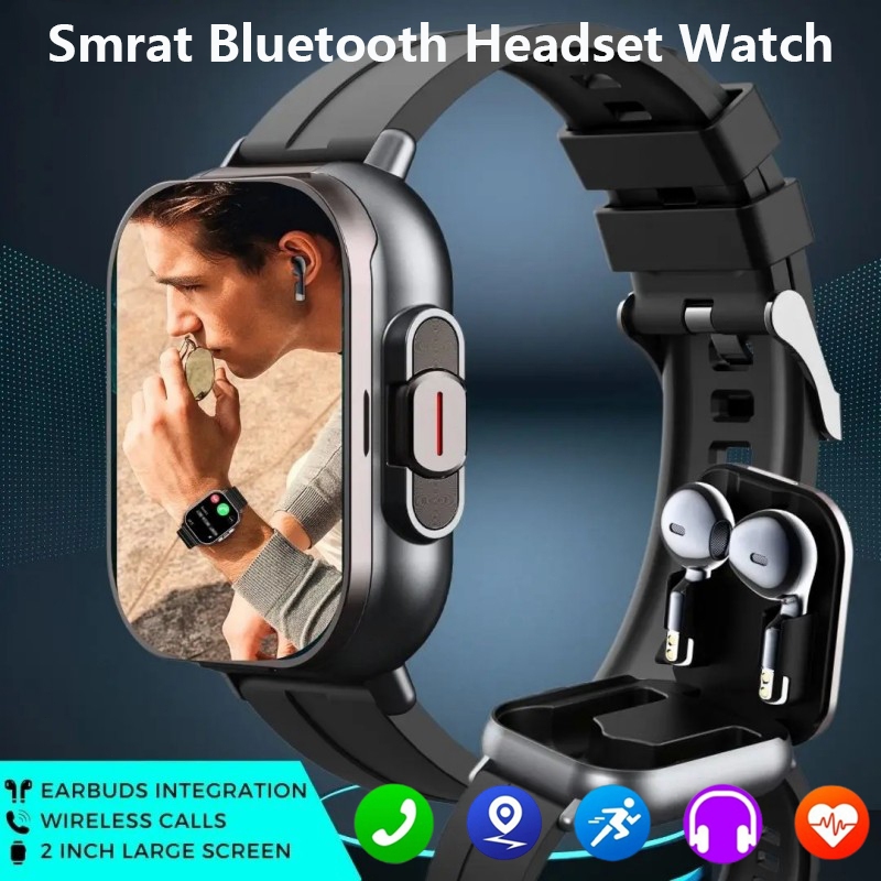 Smart Watch 2-in-1 Headset GPS Bluetooth Talk Heart Rate Blood Pressure ...