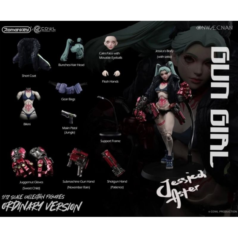 3rd Party 1/12 Action Figure Roman Key x Cowl Jessica Aster Gun Girl ...