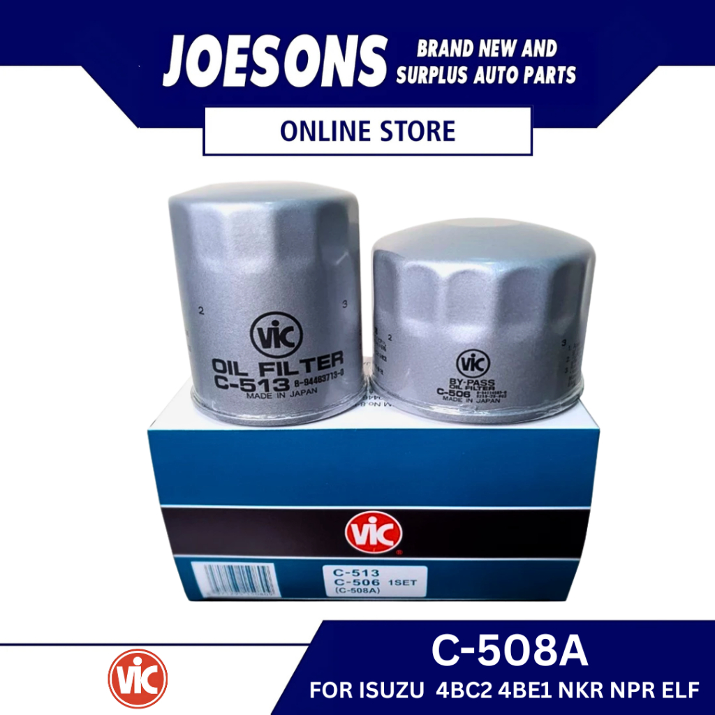 C-508A (SET) OIL FILTER FOR ISUZU 4BC2 4BE1 NKR NPR ELF (VIC) | Shopee ...