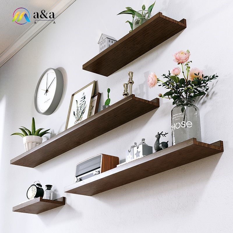 4PCS Wall Mounted Wooden Storage Rack Wall Display Stand Wall ...