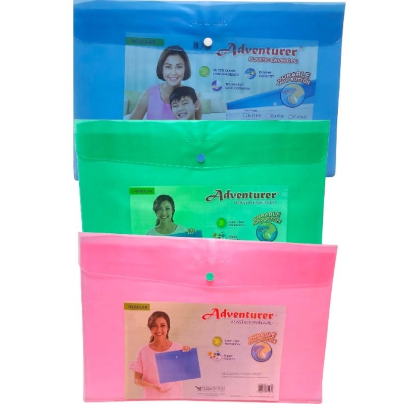 Adventurer Plastic Envelope Snap Button Smoke Colored Long | Shopee ...