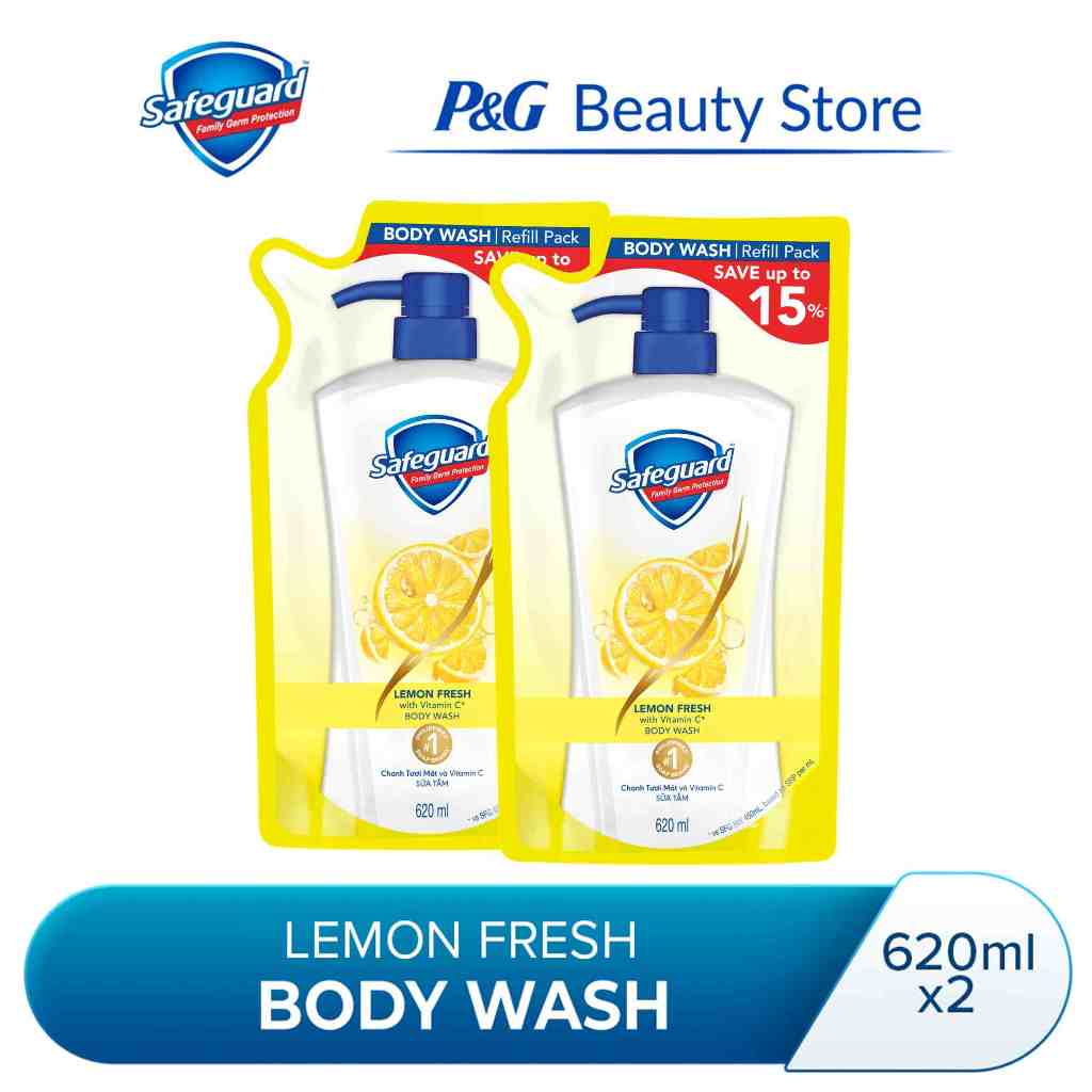 Safeguard Antibacterial Soap Body Wash Lemon Fresh with Vitamin C ...