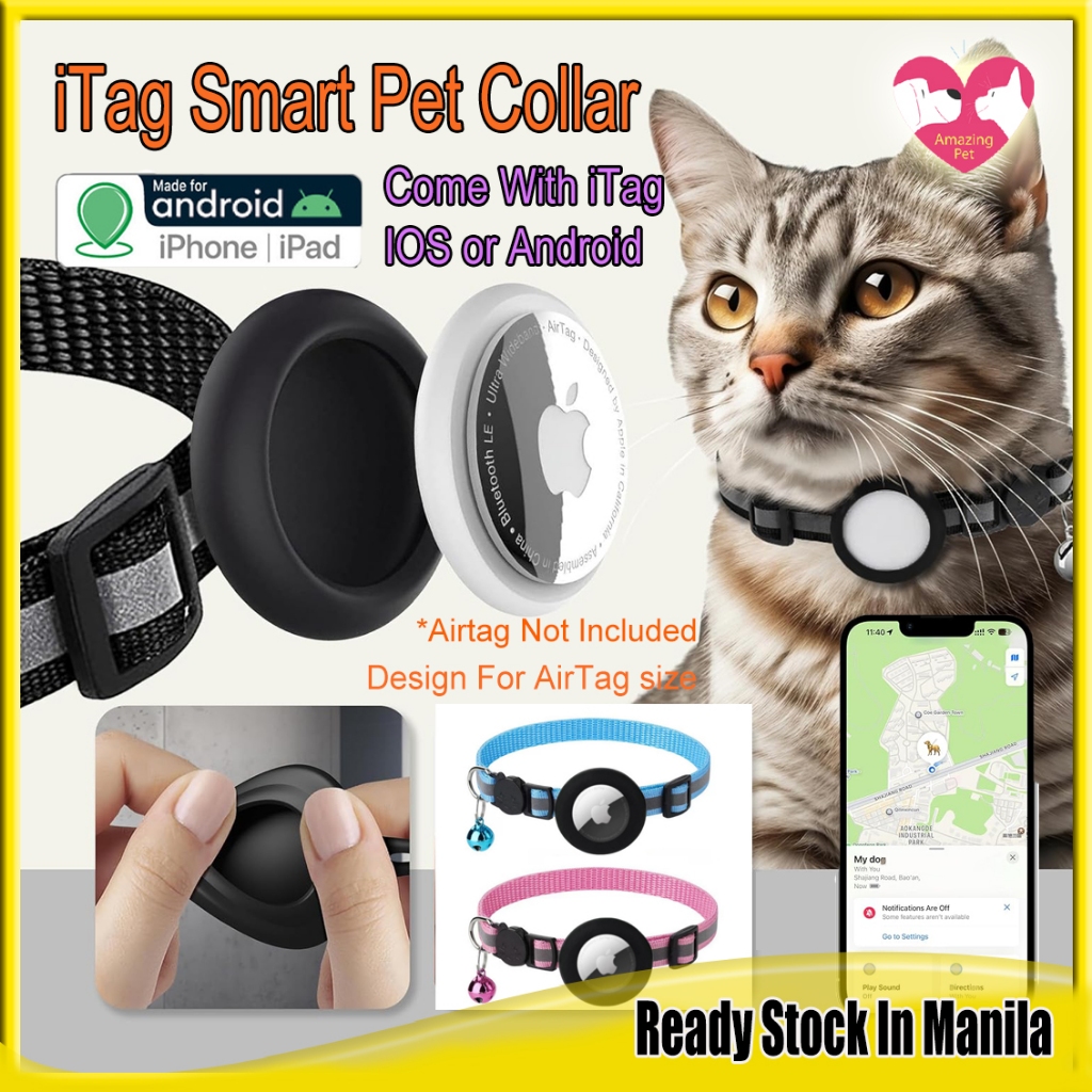 iTag Smart Pet Collar Tracker with Pet Water-Resistant for Cats and ...