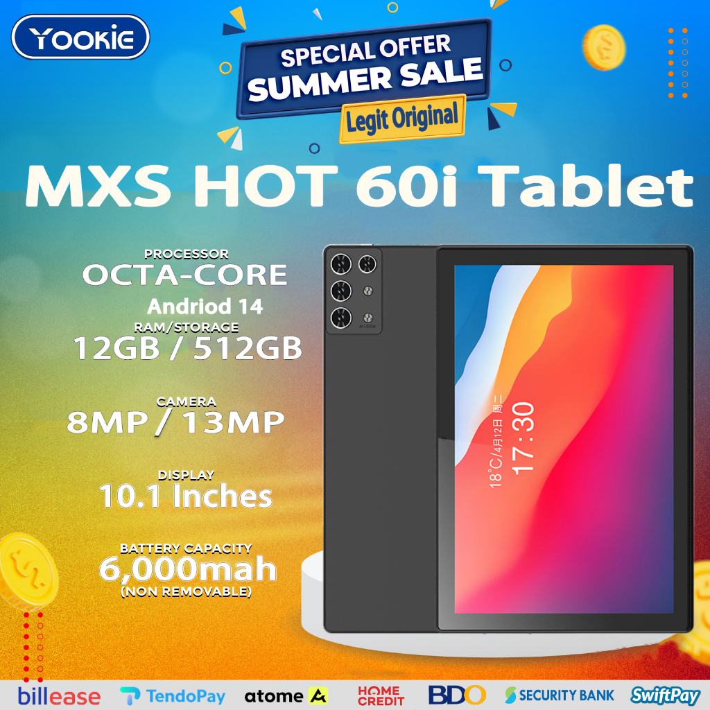MXS HOT 60i Tablet Android Tablet for kids 12GB+512GB 6000mAh Dual SIM ...