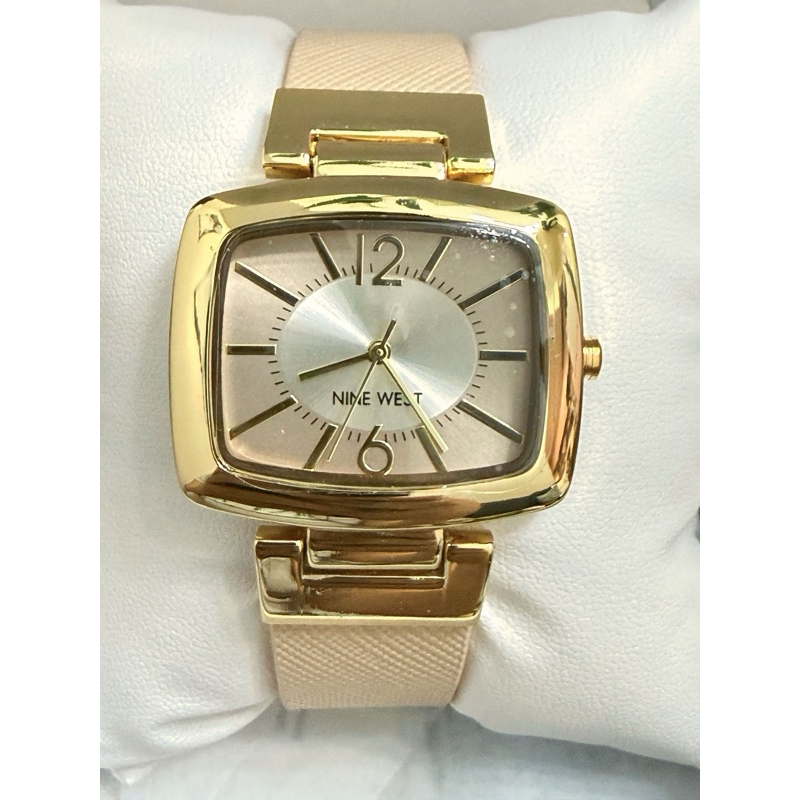 Nine West Square Beige Dial Watch with Gold-Tone Accents | Shopee ...