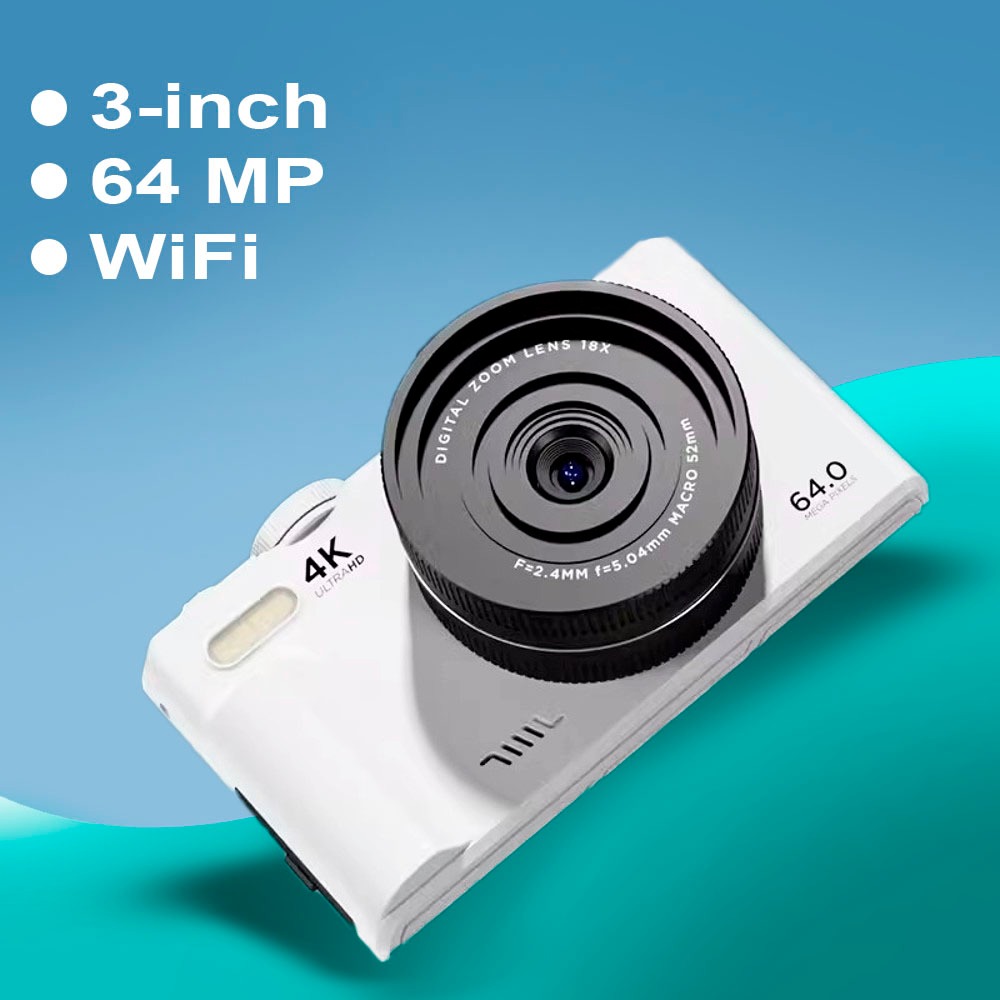 [BEST OFFER] VETEK 8 Camera 64MP Digital Camera 4K Vlogging Camera 3 ...