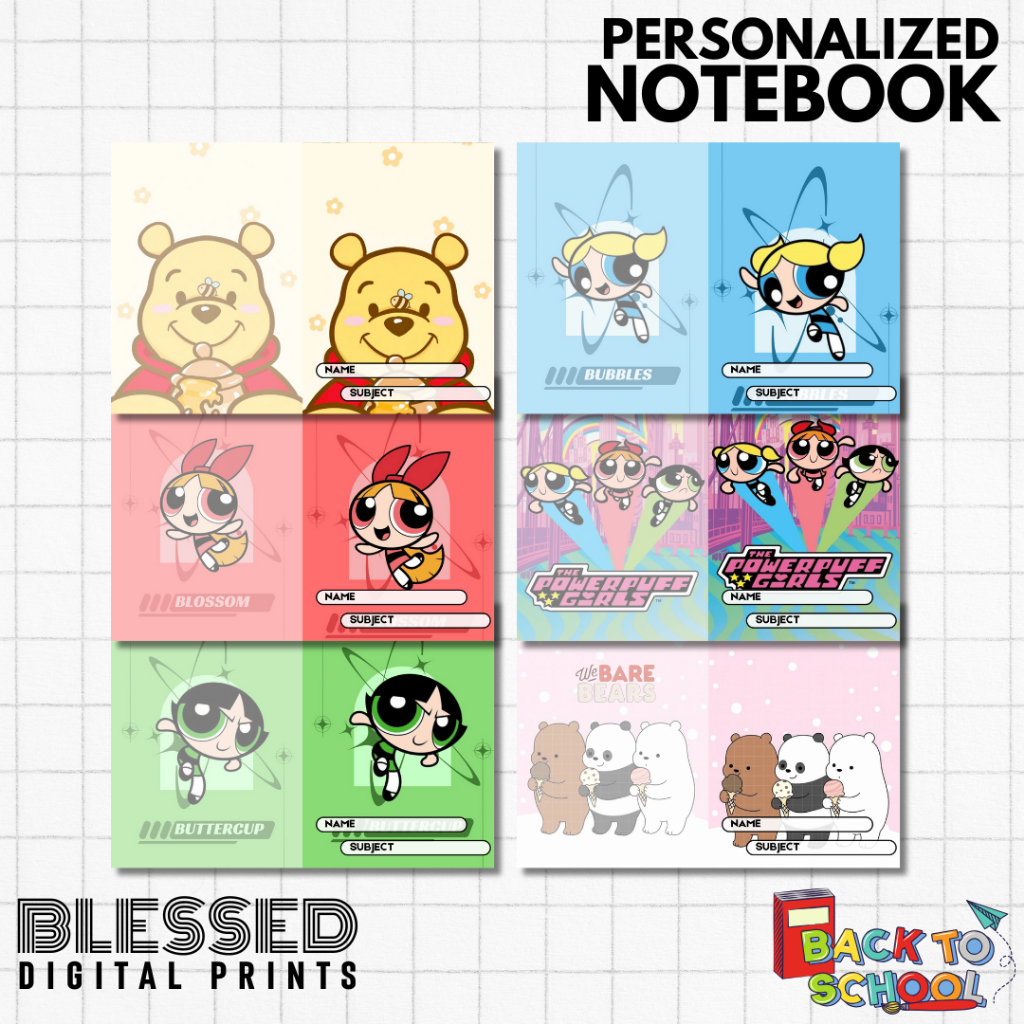 2PERSONALIZED CHARACTER NOTEBOOK WIRED COMPOSITION WRITING STAPLED ...