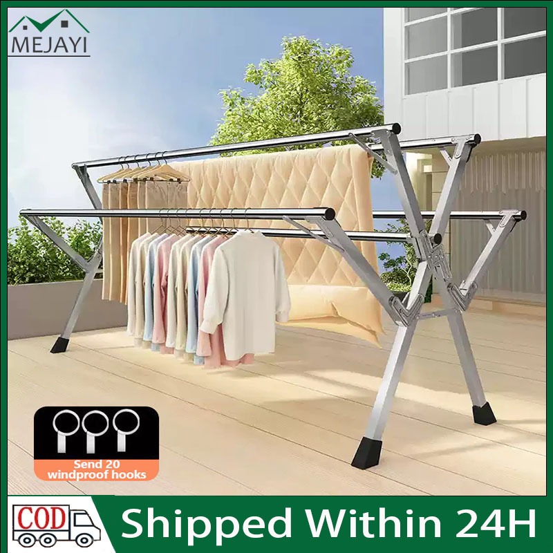 5 Rod Foldable Sampayan Stainless Steel Clothes Rack Heavy Duty ...