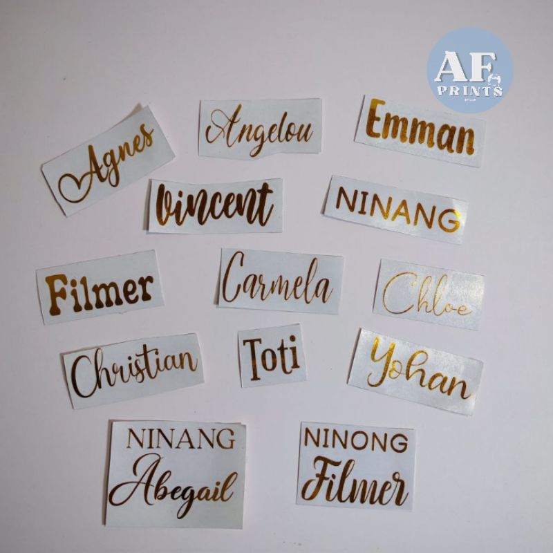 Costumized Waterproof MIRROR CHROME Name Sticker Vinyl Decal for Mugs ...