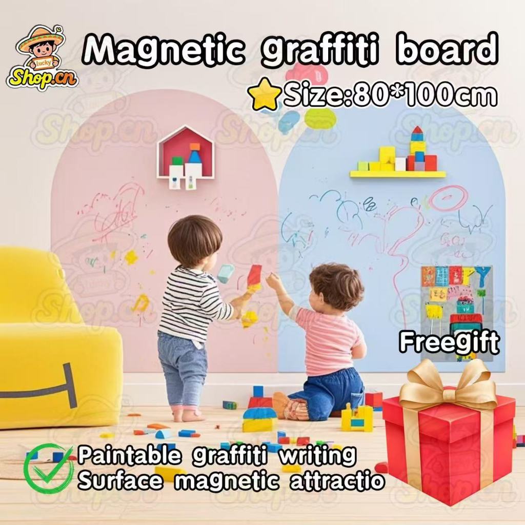 Magnetic graffiti wall stickers for baby drawing boards can be easily ...