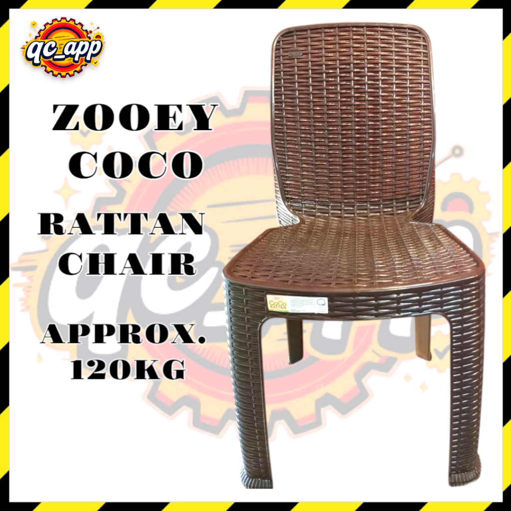 ZOOEY Coco Plastic Rattan Chair #351 indoor outdoor chair | Shopee ...