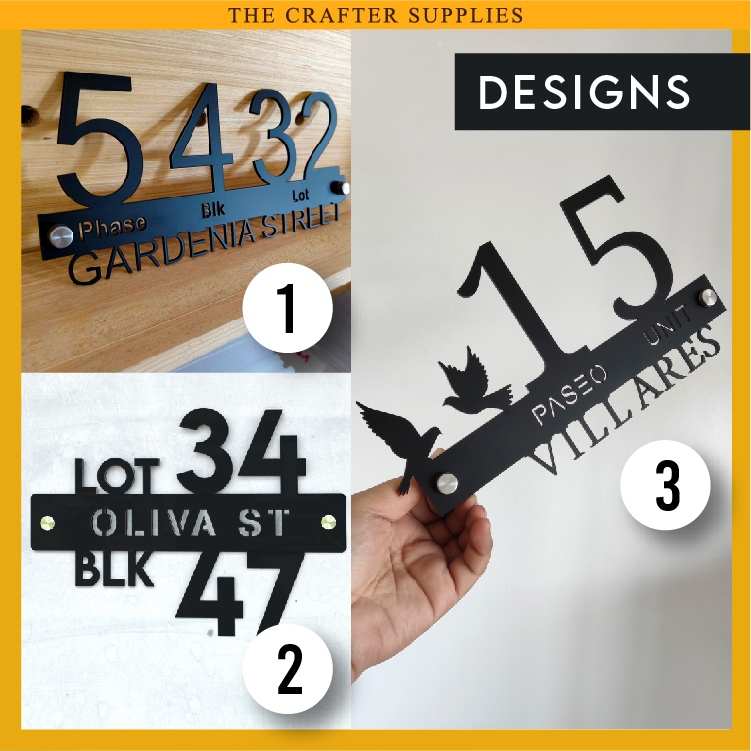 Acrylic home address plate Laser cut double layer House plate number ...