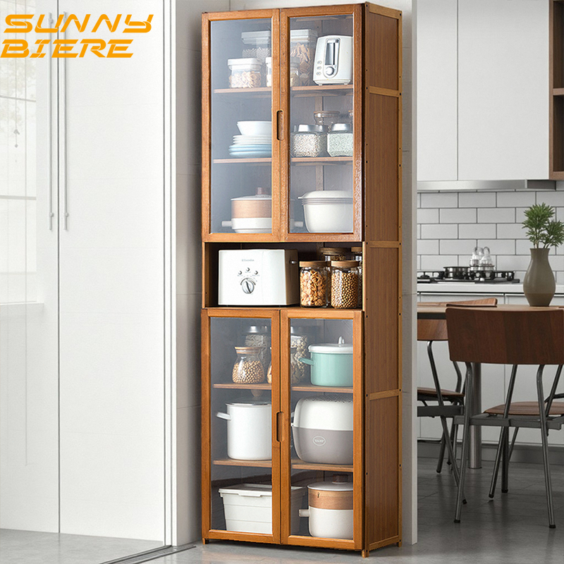 SUNNY Kitchen Cabinet Storage Cabinet Organizer Dish Organizer Bamboo ...