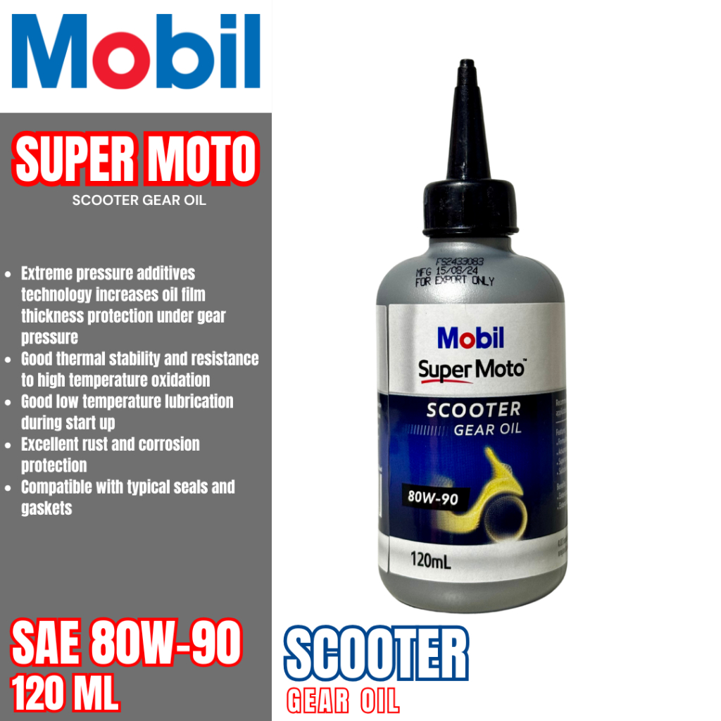 MOBIL Super Moto Scooter Gear Oil 80w90 | 120mL | Shopee Philippines