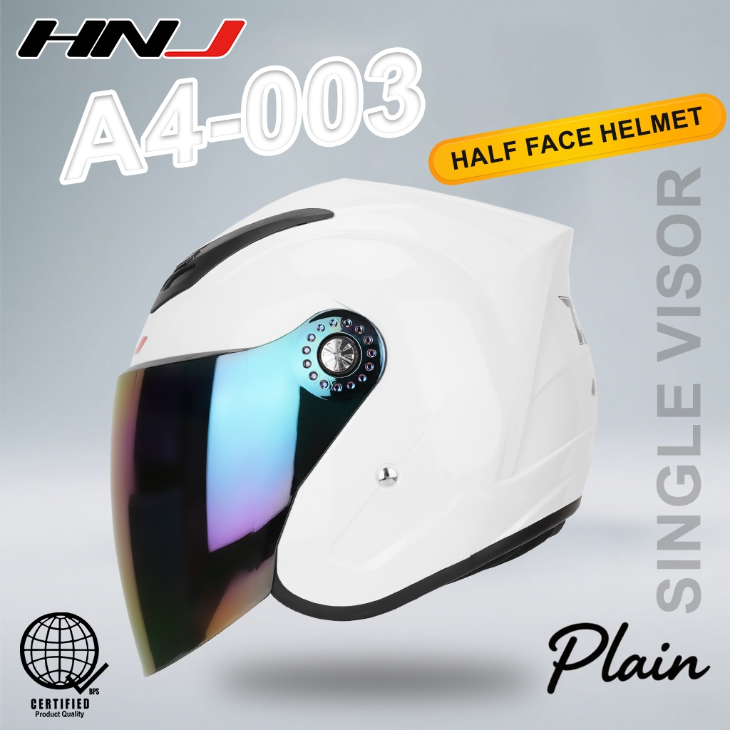 𝐖𝐈𝐓𝐇 𝐈𝐂𝐂 HNJ A4 Motorcycle Helmet Half Face Helmet For Woman Man Open ...
