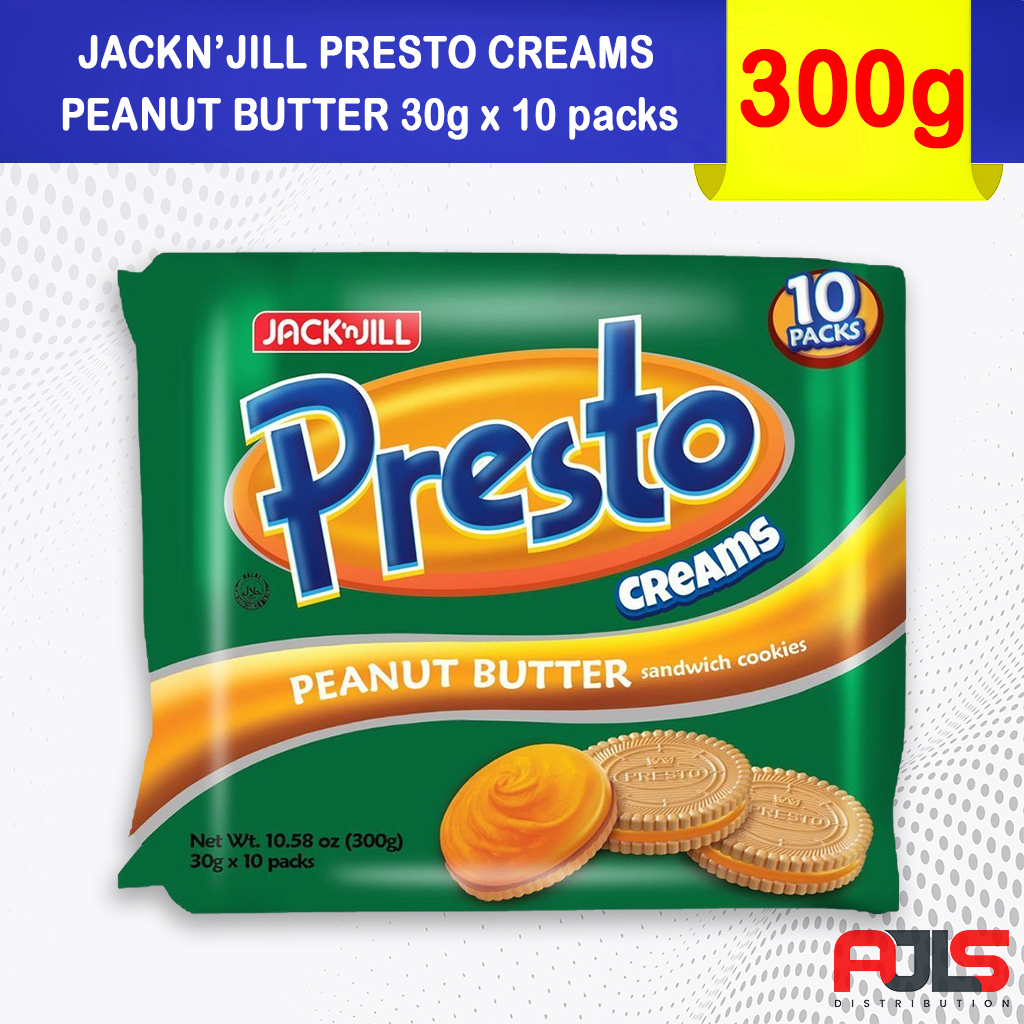 Presto Creams Peanut Butter Sandwich Cookies 30g x 10's | Shopee ...