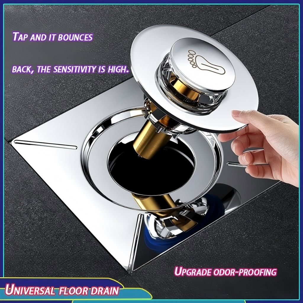 Bathroom spring drain, deodorizing bathroom foot pedal drain, drain ...