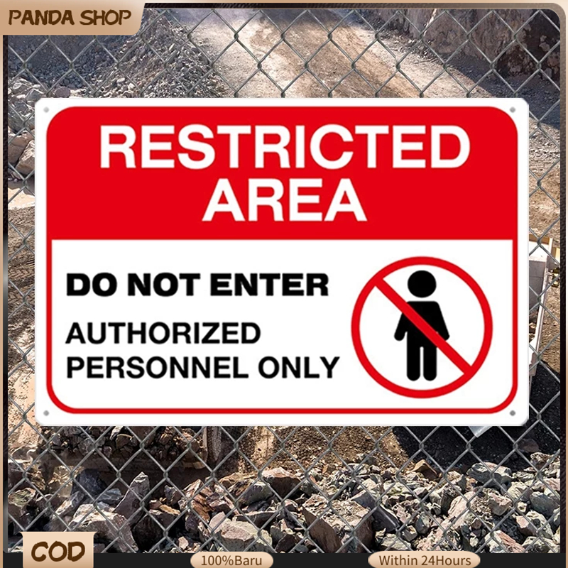 Metal Restricted Area Sign - 20x30cm Do Not Enter, Authorized Personnel ...