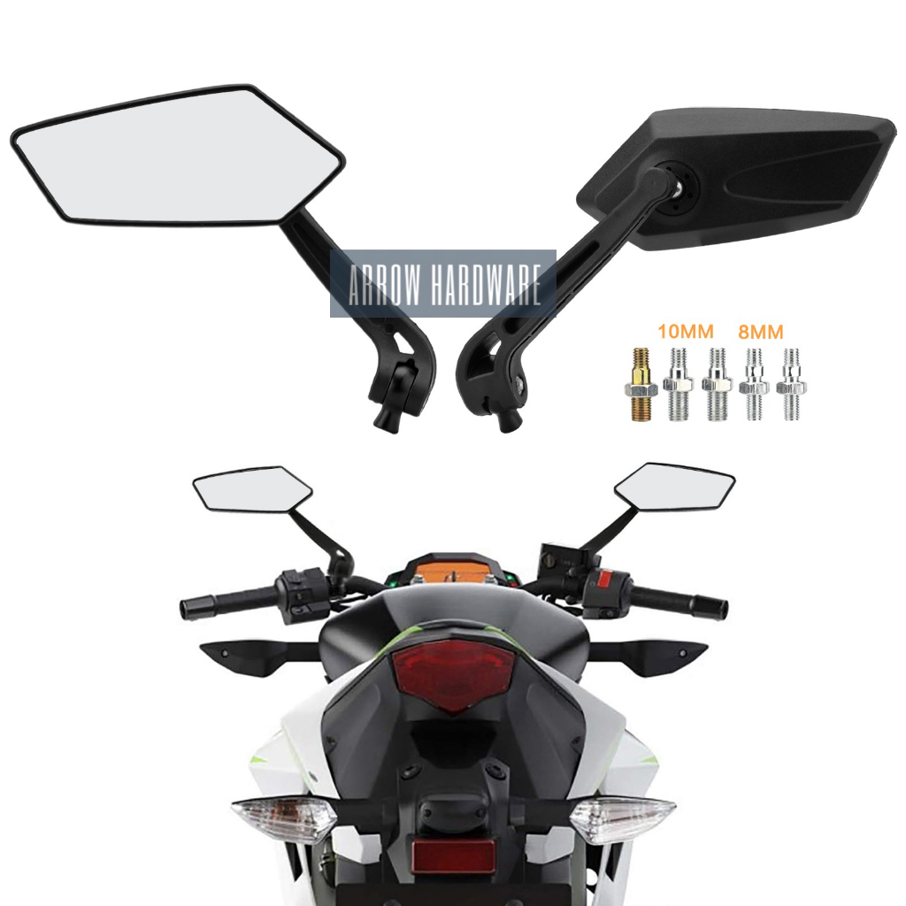 Motorcycle Universal Side Mirrors Motorcycle Rearview with 8/10mm Bolt ...