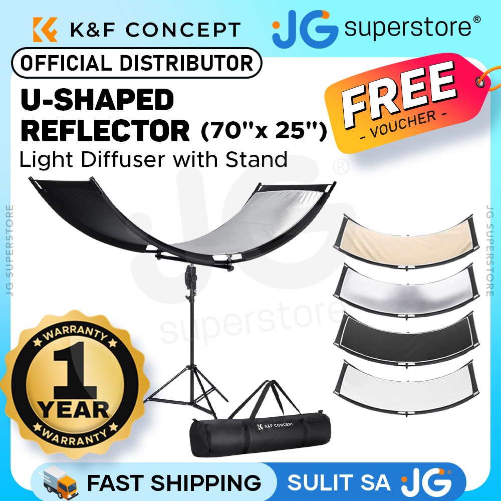 K&F Concept 70" x 25" Curved U-Shape Light Diffusion Reflector Stand ...