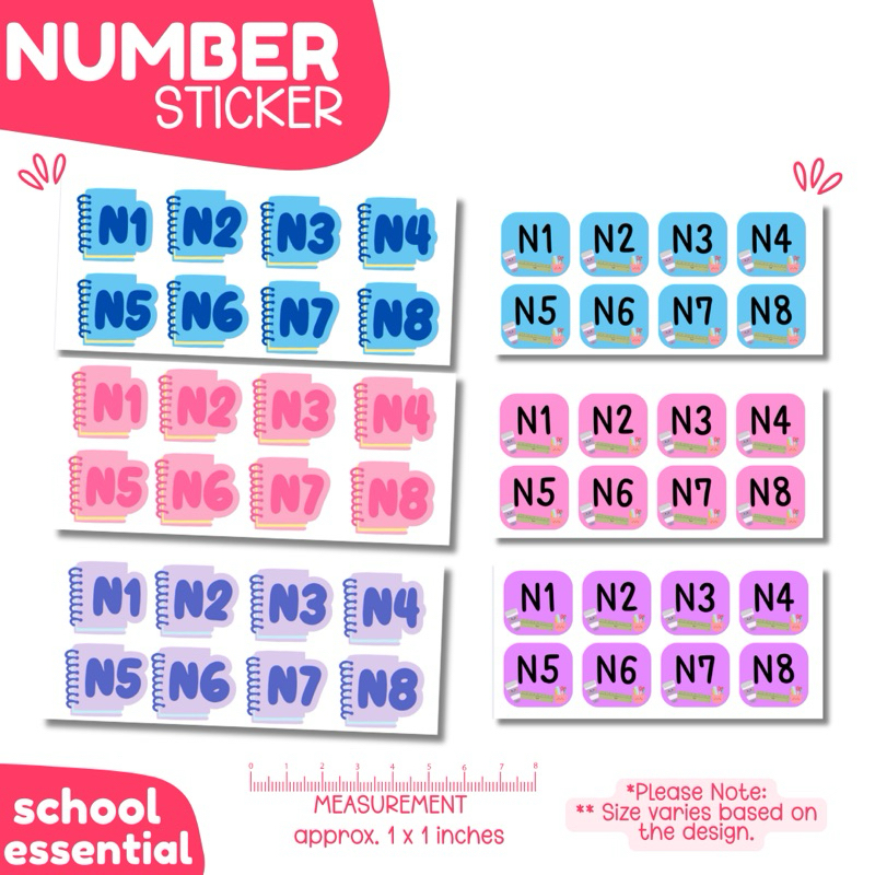 Notebook Label sticker N1 N2 Notebook Sticker for kids Waterproof ...