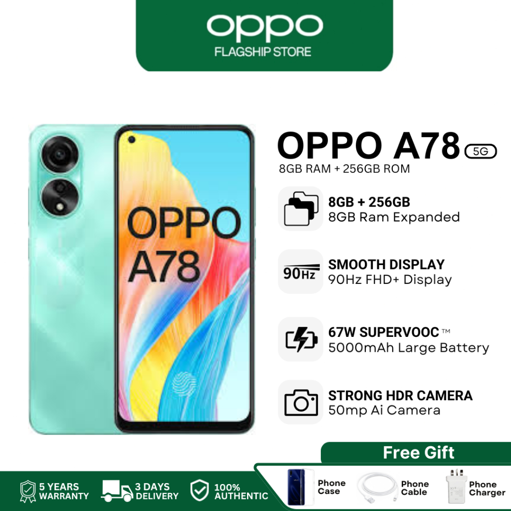 A78 Smartphone l 8GB RAM + 256GB ROM | 67W SUPERVOOC | 5000mAh Long ...