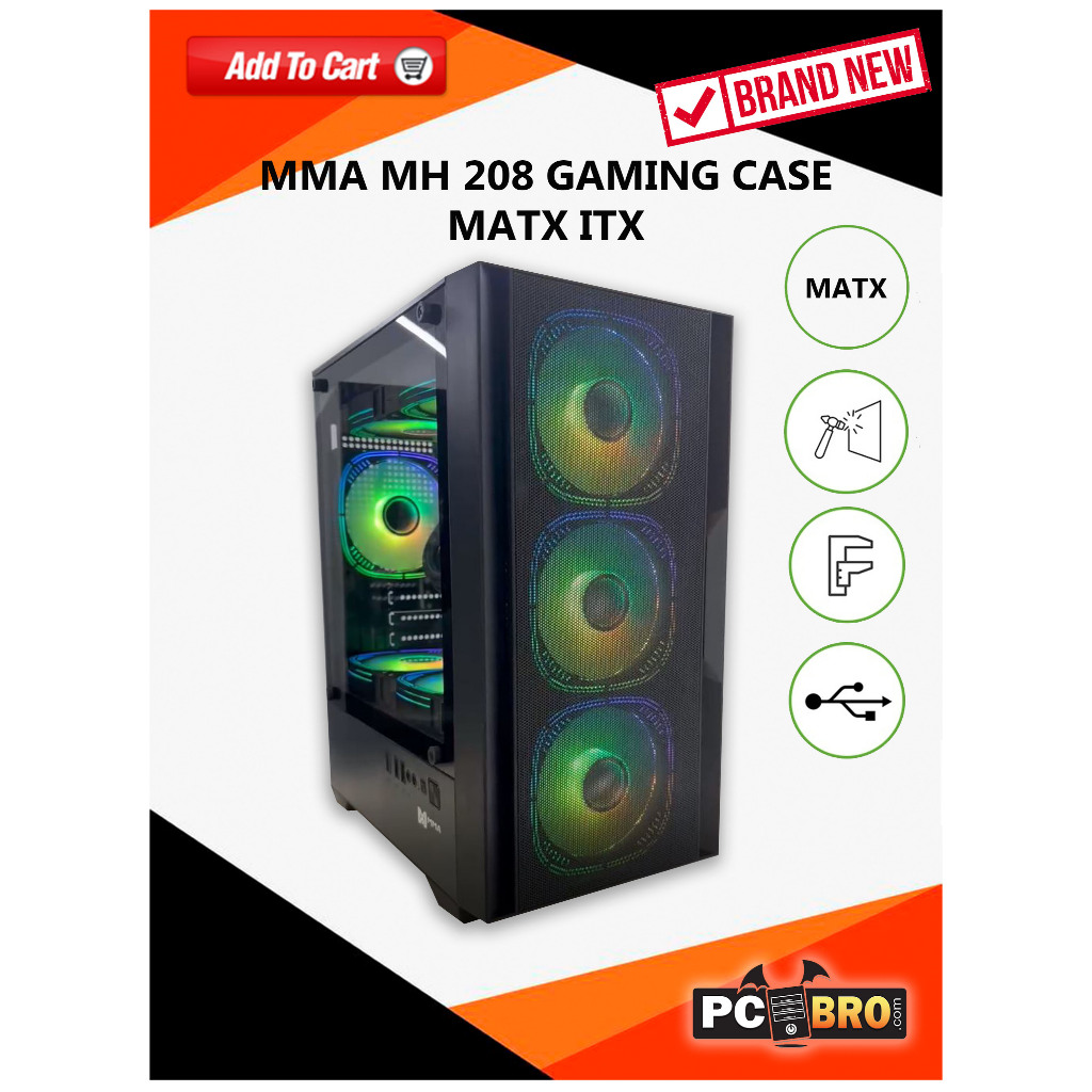 Gaming Case MMA 208 Tempered Glass M Atx Itx | Shopee Philippines