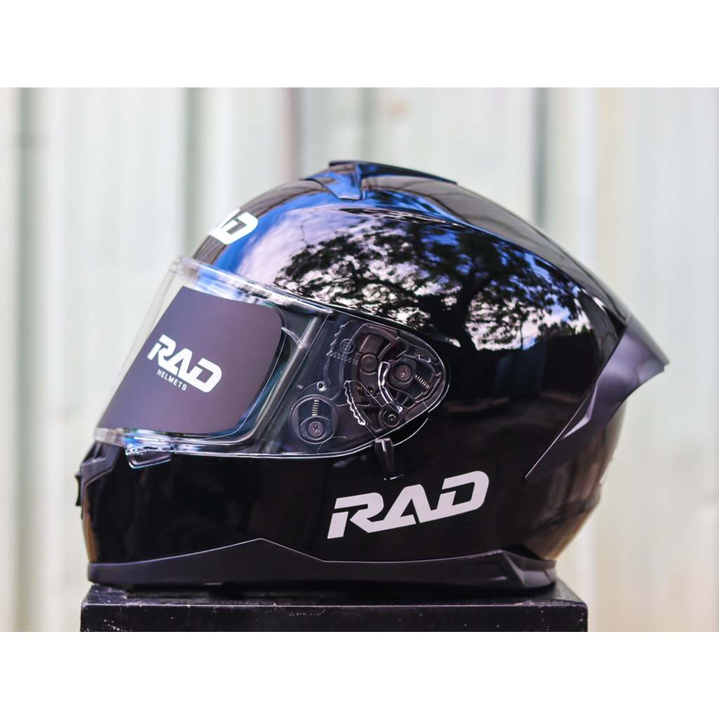 RAD HELMET SOLID GLOSS BLACK WITH FREE CLEAR LENS | Shopee Philippines