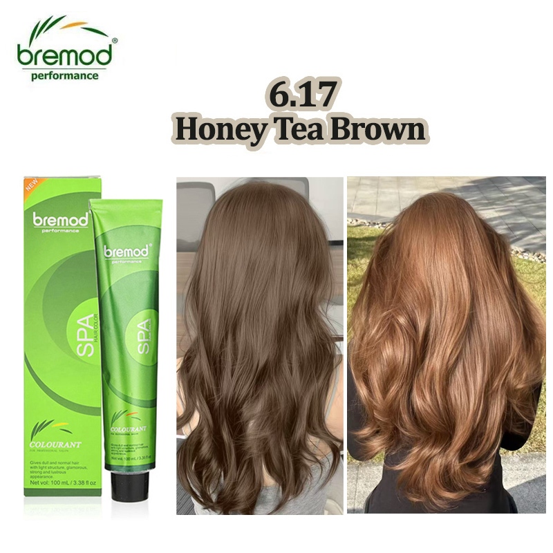 Bremod Honey Tea Brown Hair Color 6.17 Oxidizer 6% 9% 12% Oxidizer Dye ...
