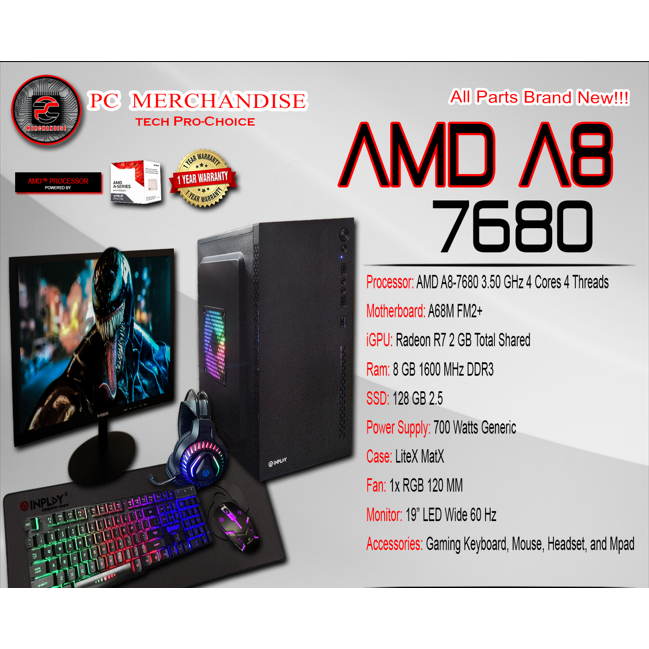 AMD ATHLON AND A8 GAMING SET [8GB/16GB RAM] [128GB/256 GB SSD] [1 YR WARRANTY] | Shopee Philippines