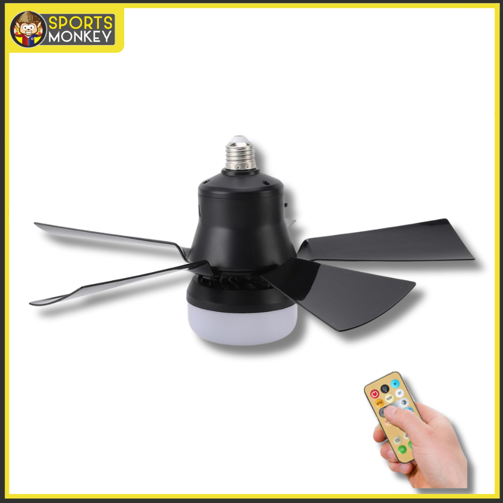 Mini LED Ceiling Fan with Remote – Silent Motor, Dimmable Light, Energy ...