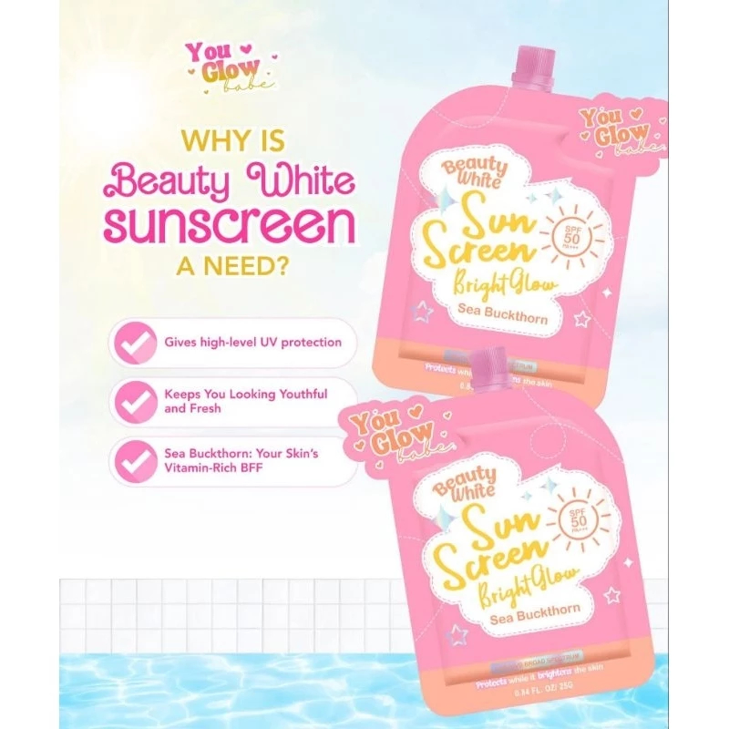 【BUY 1 TAKE 1】YOU GLOW BABE I BEAUTY WHITE SUNSCREEN | Shopee Philippines