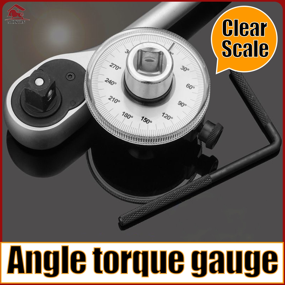 Wrench angle, torque gauge, pointer type angle gauge, scale, chrome ...