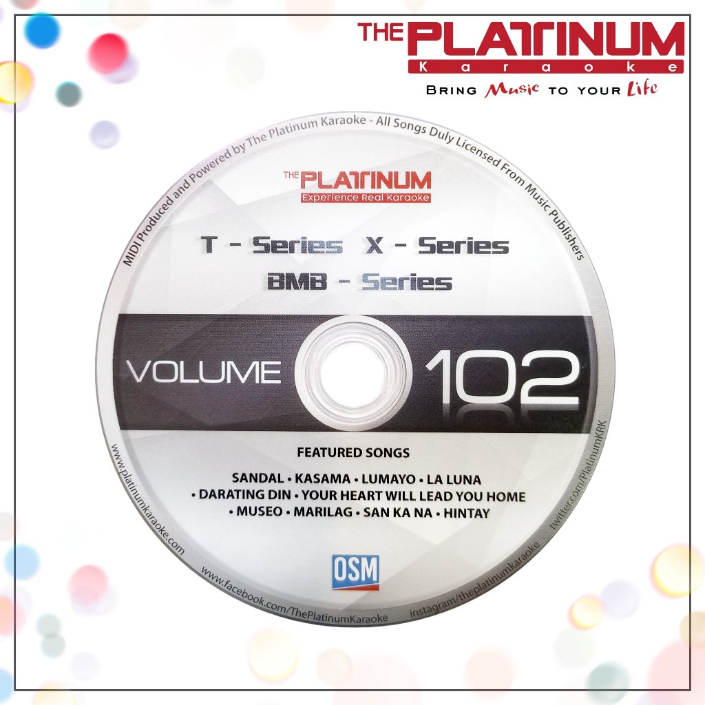 VOLUME-102 PLATINUM UPDATED CD FOR KAPITAN 2 & T40+ BMB/X/T-SERIES | Shopee Philippines