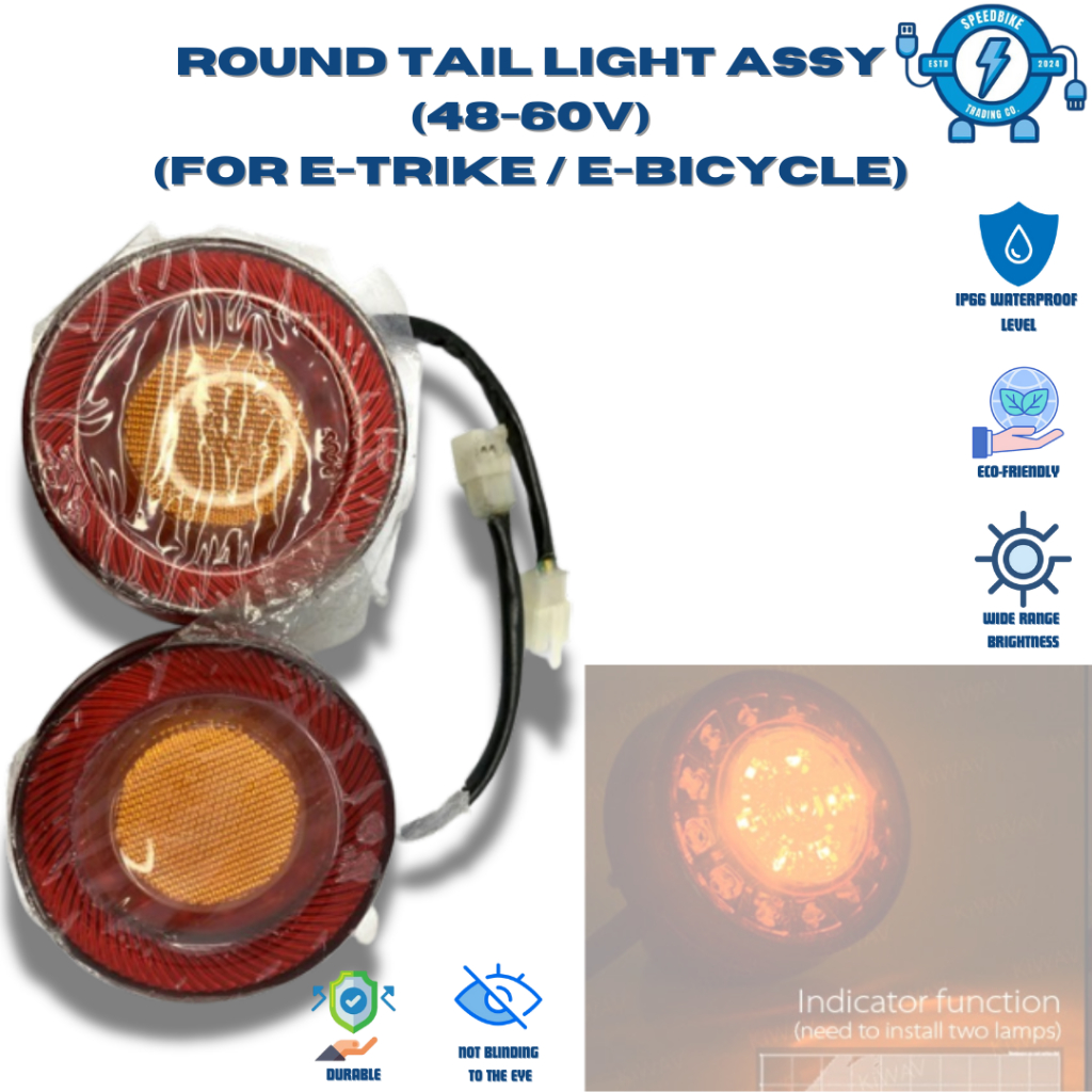 Ebike tail light 48-60volts LEDs, commonly use for etrike, or cargo ...