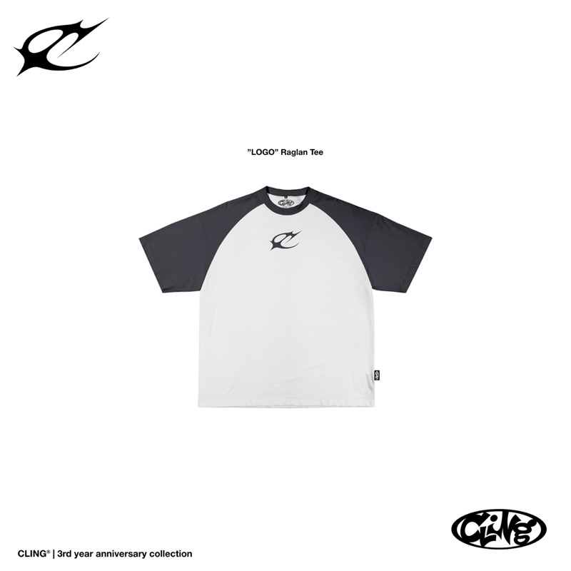 CLING® Logo Raglan Tee (Dark Gray) | Shopee Philippines