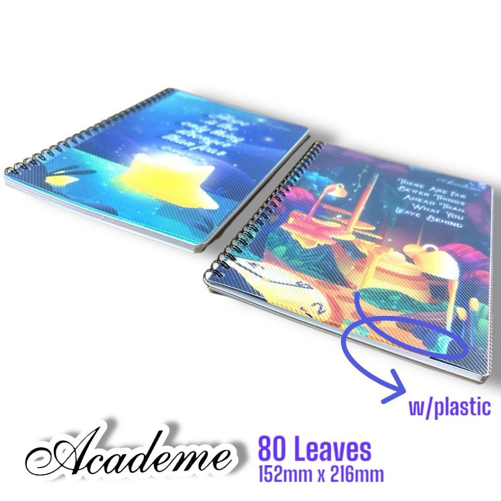 Academe Wizdom/Inspired Series Notebook, 80 Leaves Double Looped Wired ...