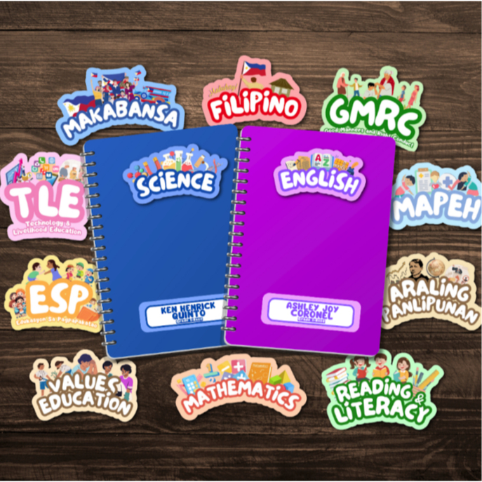 Subject sticker label for notebook/ for school sticker manually cut ...